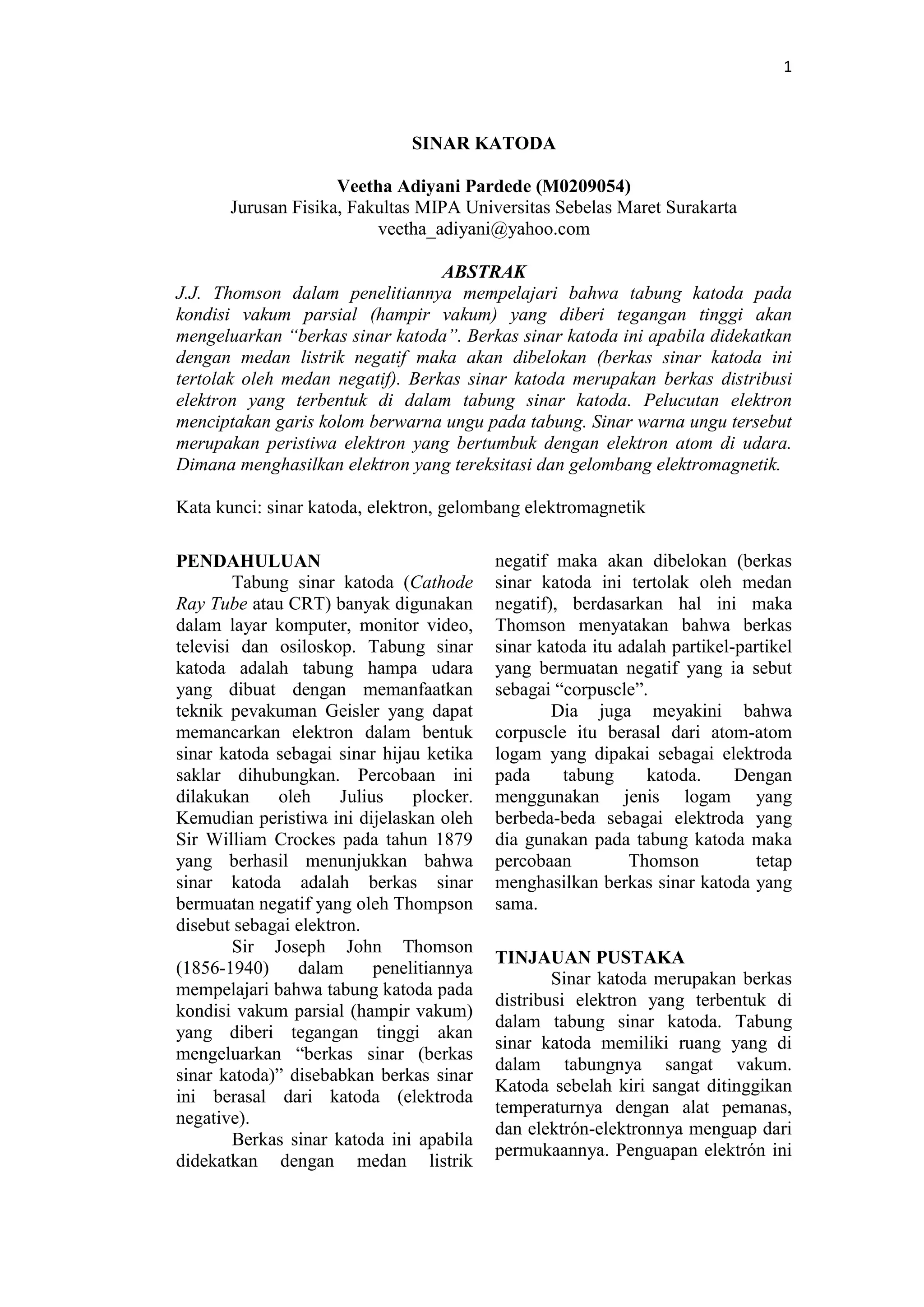 Sinar katoda | PDF
