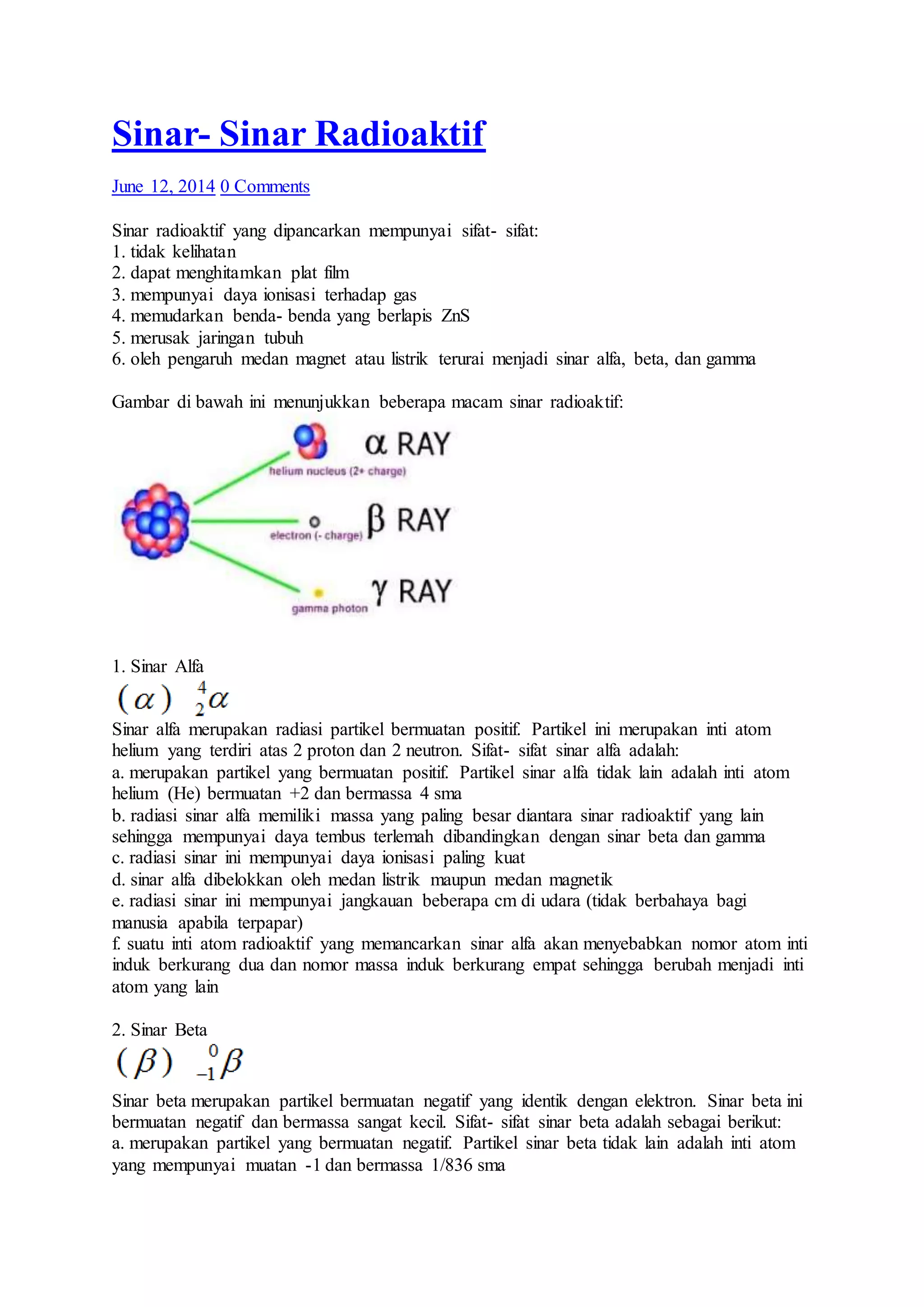 Sinar radioaktif | PDF