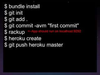 Sinatra + Heroku | PPT
