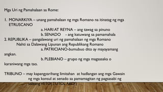 Sinaunang Rome ppt.Araling Panlipunan 8 week 3 | PPTX
