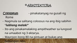 Sinaunang Rome ppt.pptx Second Quarter week 3 | PPTX