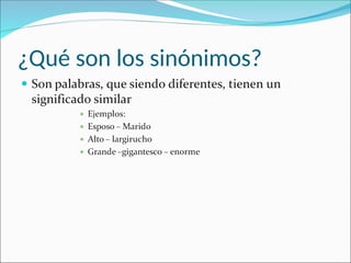 sinónimos y antónimos tercer grado de secundaria.ppt