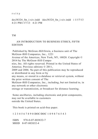 Since its inception, An Introduction to Business Ethics by Jos.docx