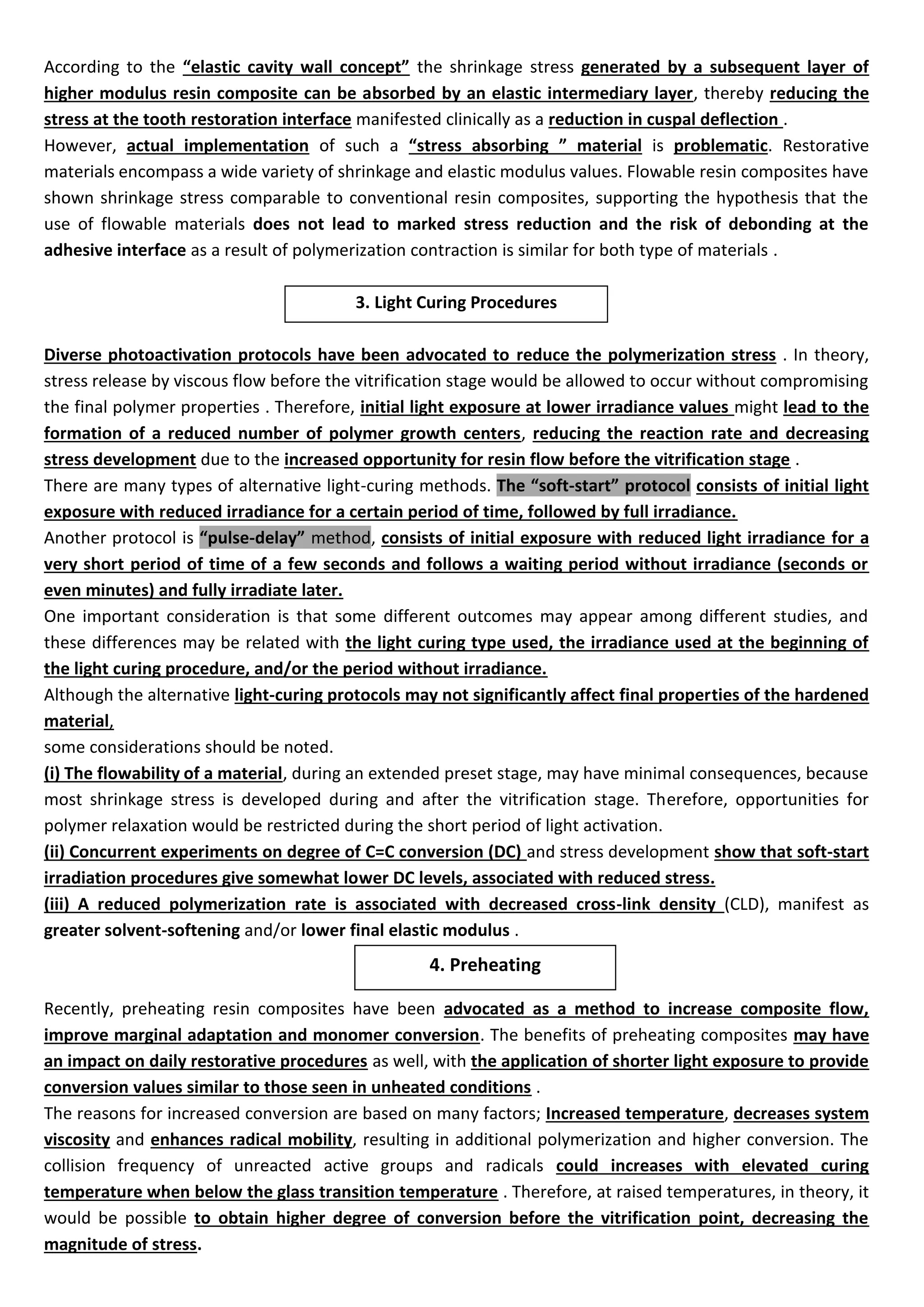 Clinical methods to compensate polymerization shrinkage | DOCX