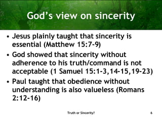 Sincerity Or Truth | PPT