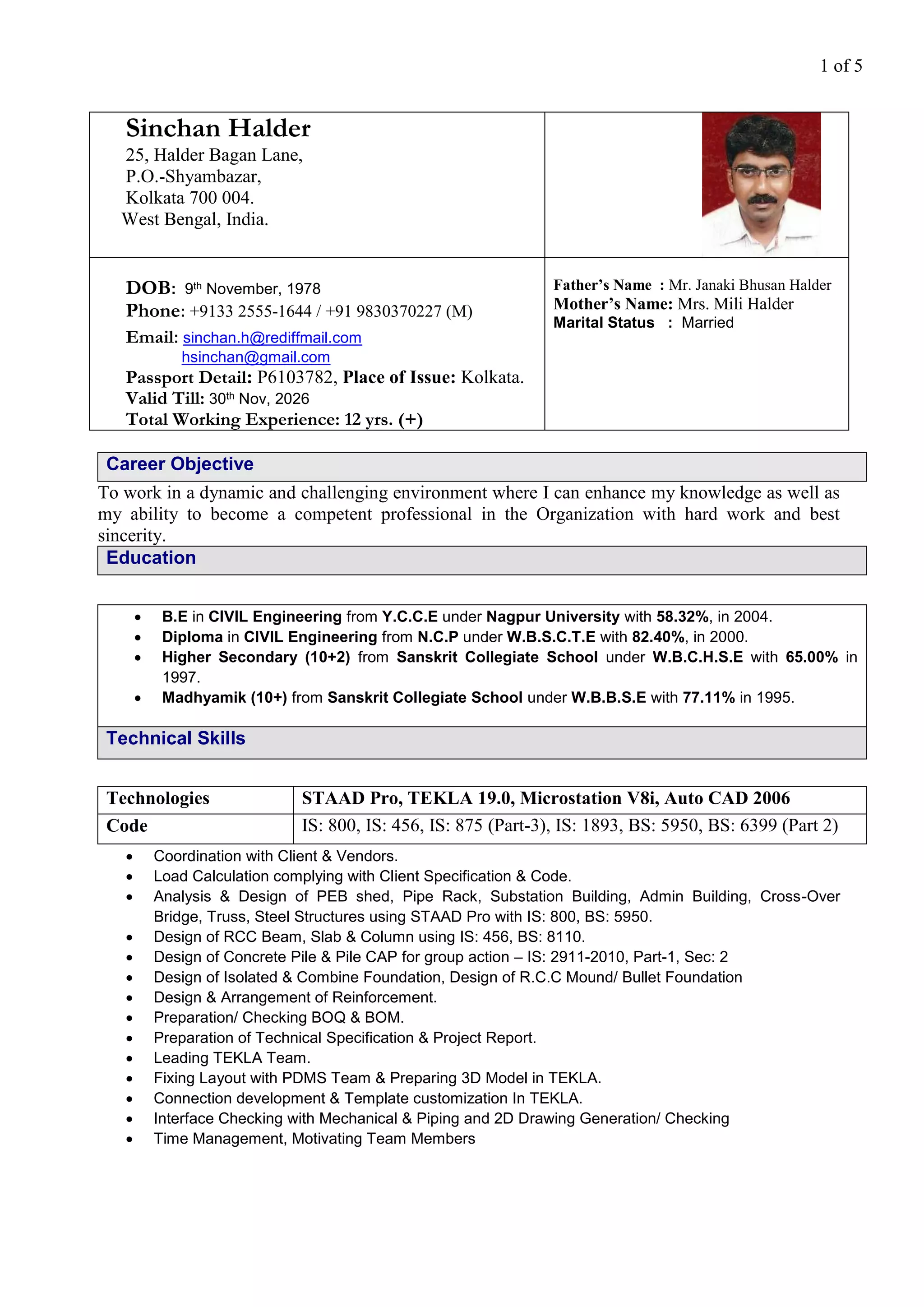Sinchan halder cv | PDF