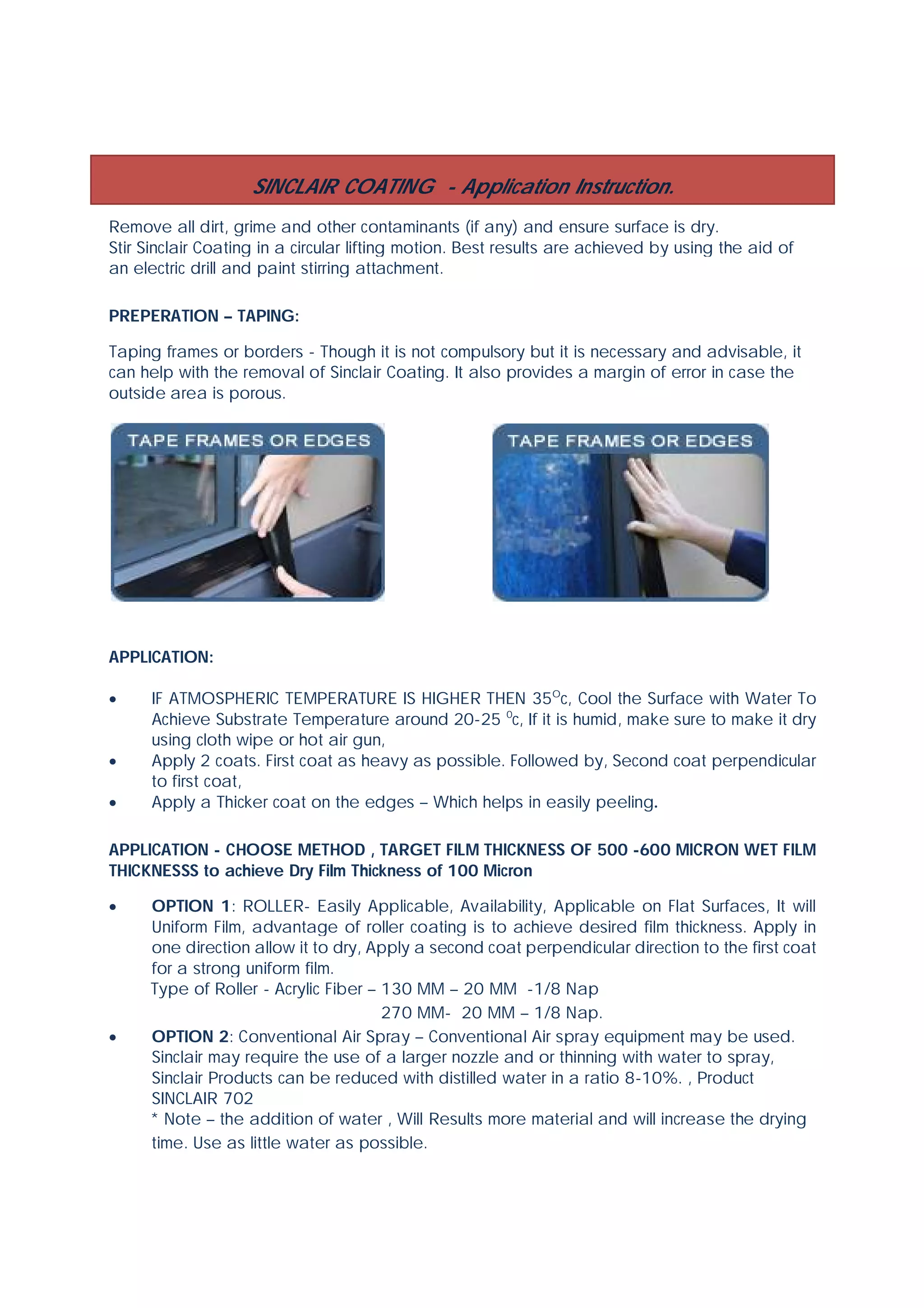 Sinclair application instruction | PDF