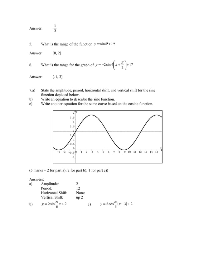 Sin cos questions | PDF