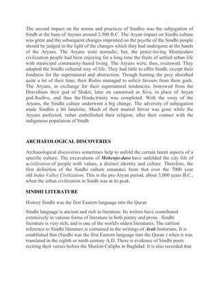 Sindhi culture by m rk | DOCX