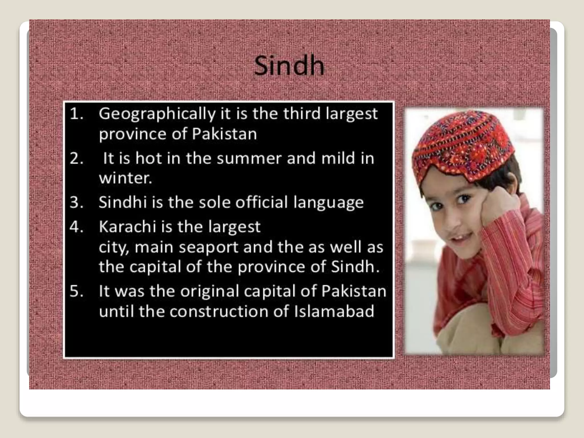 Sindh province at a glance A presentation By Mr Allah Dad Khan | PPT