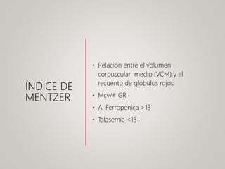Sindrome anemico Adultos | PPTX