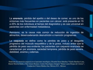 Sindrome anorexia caquexia | PPTX