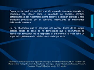 Sindrome anorexia caquexia | PPTX