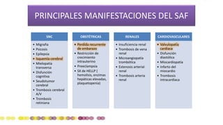 Síndrome Antifosfolípido (SAF) | PPTX