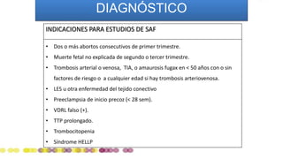 Síndrome Antifosfolípido (SAF) | PPTX