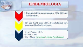 SINDROME ASPIRACION DE MECONIO EN NEONATOS | PPTX