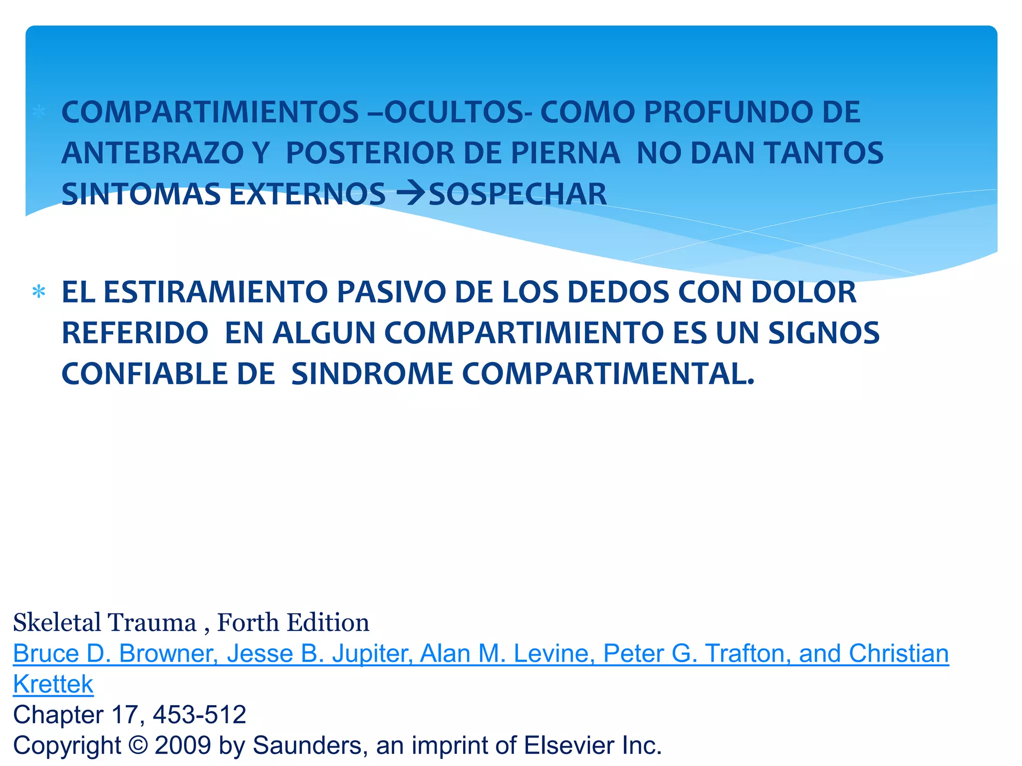 Sindrome compartimental y embolismo | PDF