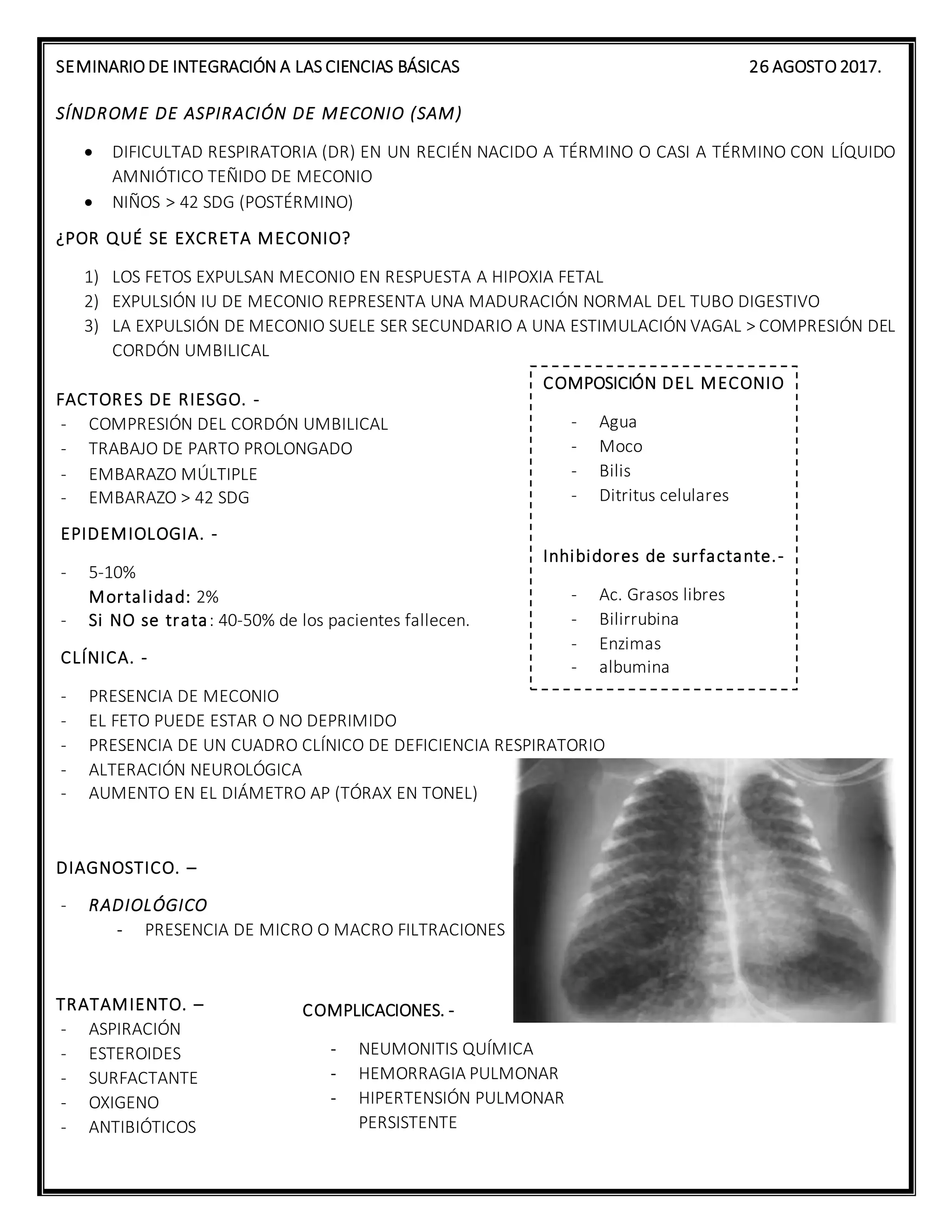 Sindrome de aspiracion de meconio y membrana hialina | DOCX | Pregnancy ...