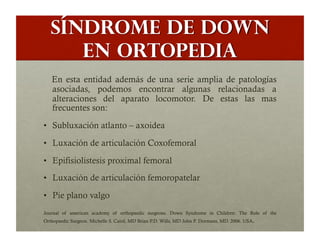 Sindrome de down en ortopedia | PPT