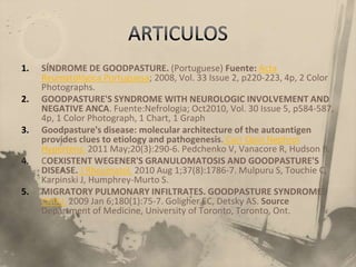 Sindrome de goodpasture | PPT