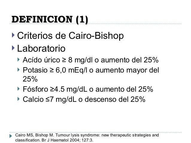 Sindrome de lisis tumoral Dr Apala