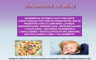 SINDROME DE REYE en pediatría diapositiva | PPT