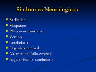 Sindromes Neurologicos | PPT