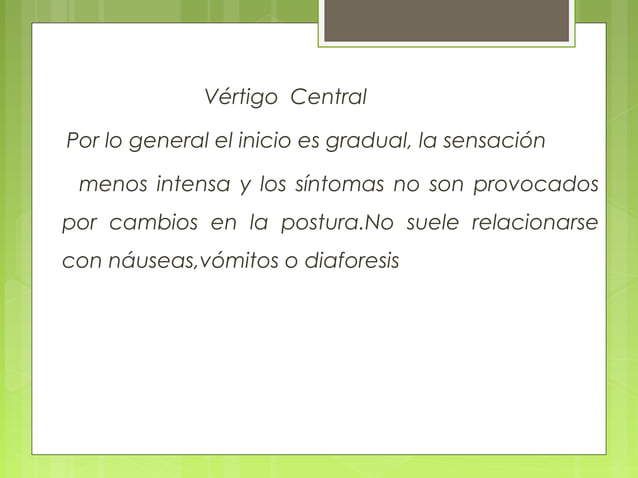 Sindrome vertiginoso | PPT