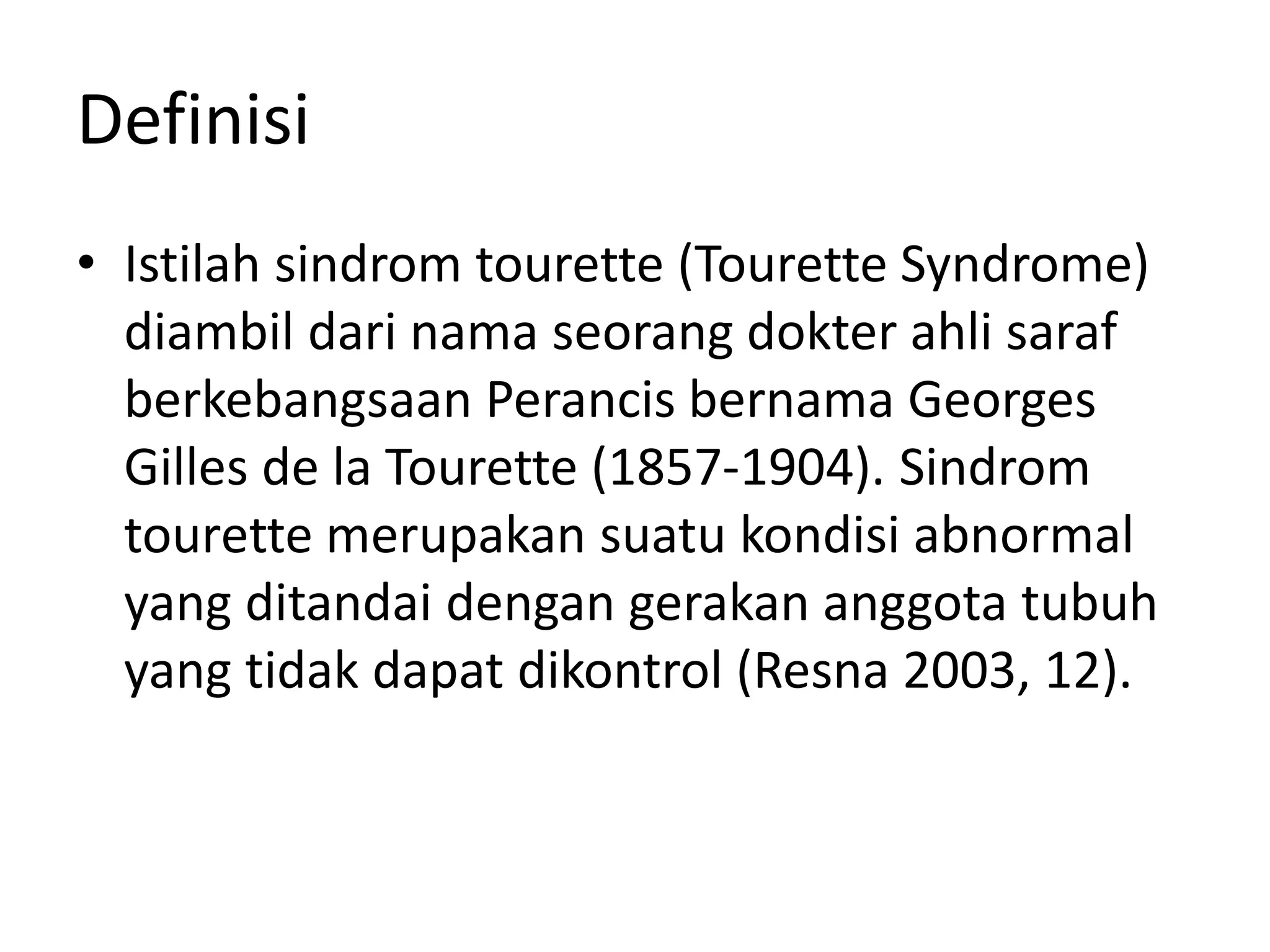 Sindrom tourette | PPT