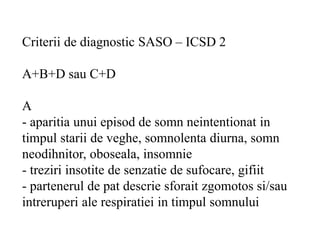 Sindromul de apnee in somn comorbiditatile | PPTX