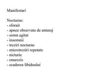 Sindromul de apnee in somn comorbiditatile | PPTX