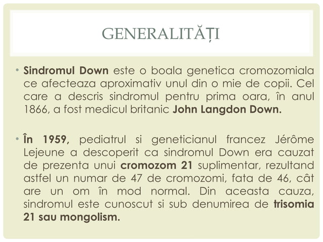 A school project about Down Syndrome Biology | PPT