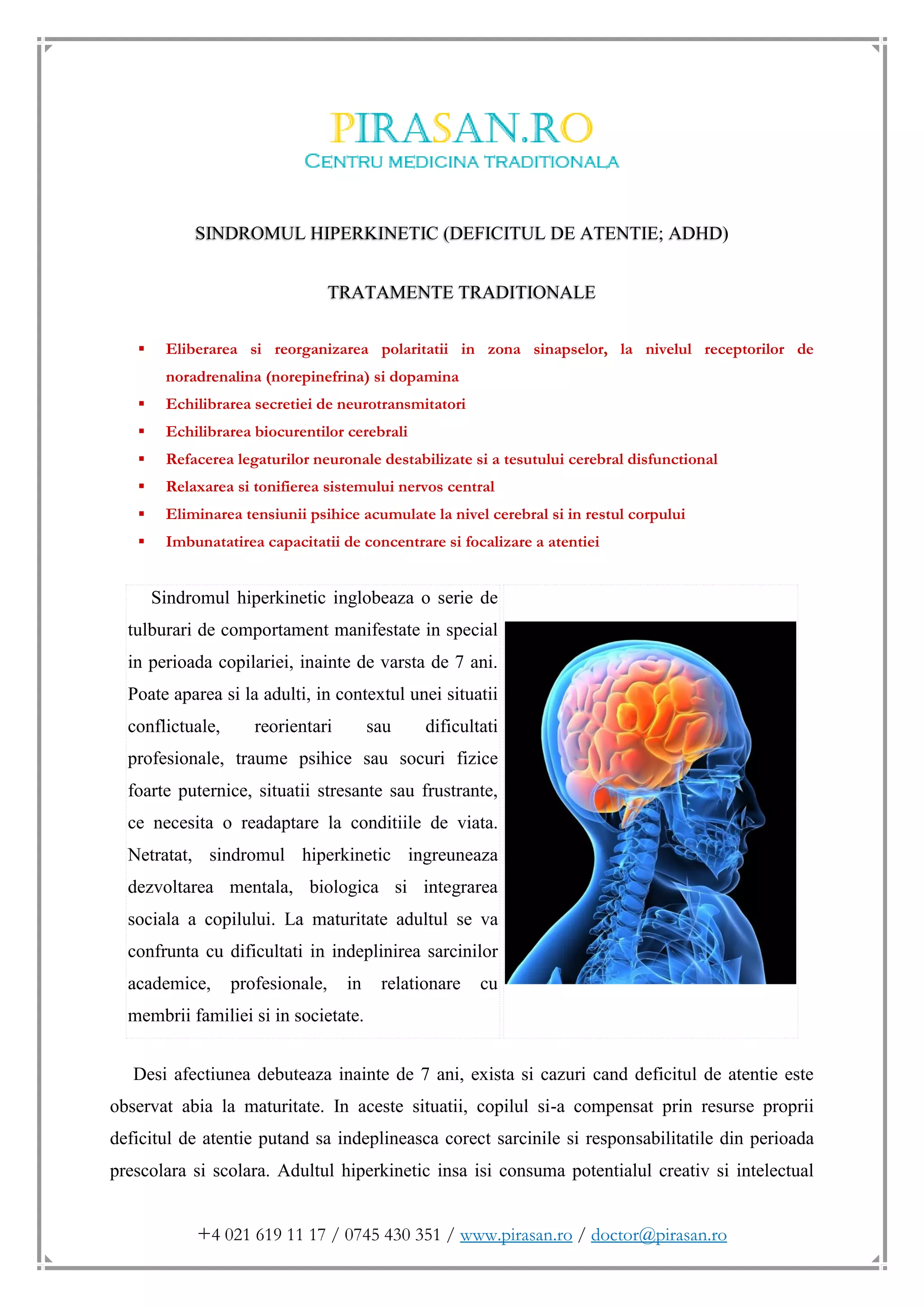 Sindromul hiperkinetic | PDF
