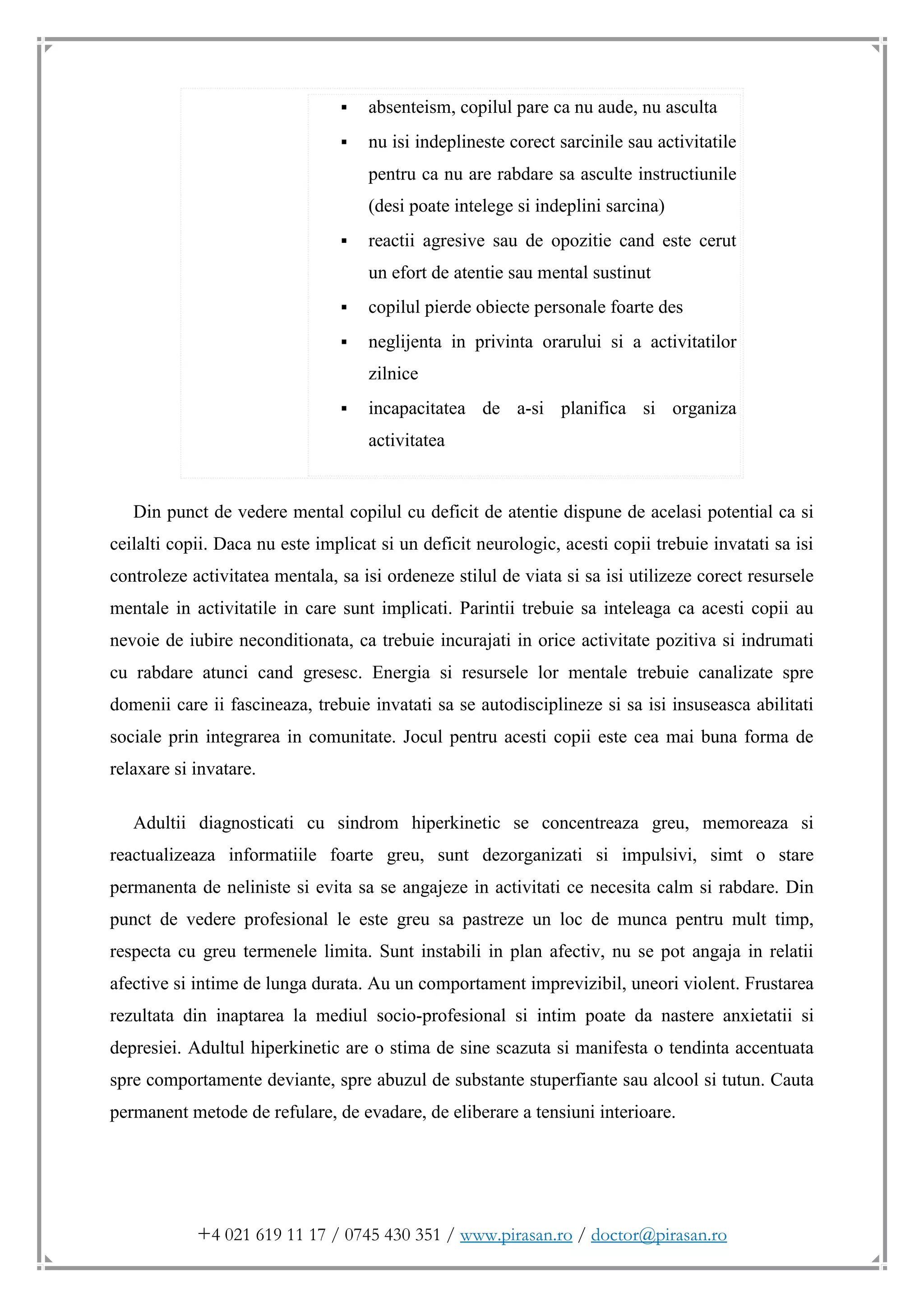 Sindromul hiperkinetic | PDF