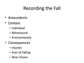 Fear of Falling In Older Adults with Intellectual Disability | PPT