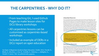 The (Library) Carpenters - we've only just begun - Sinead Keogh (UL), David Kane (WIT), Assumpta ...