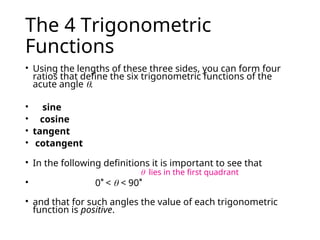 Sine, cosine, tangent and cotangent of an angle and their measure.ppt