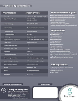 Sine Guard Servo Controlled Stabilizer | PDF