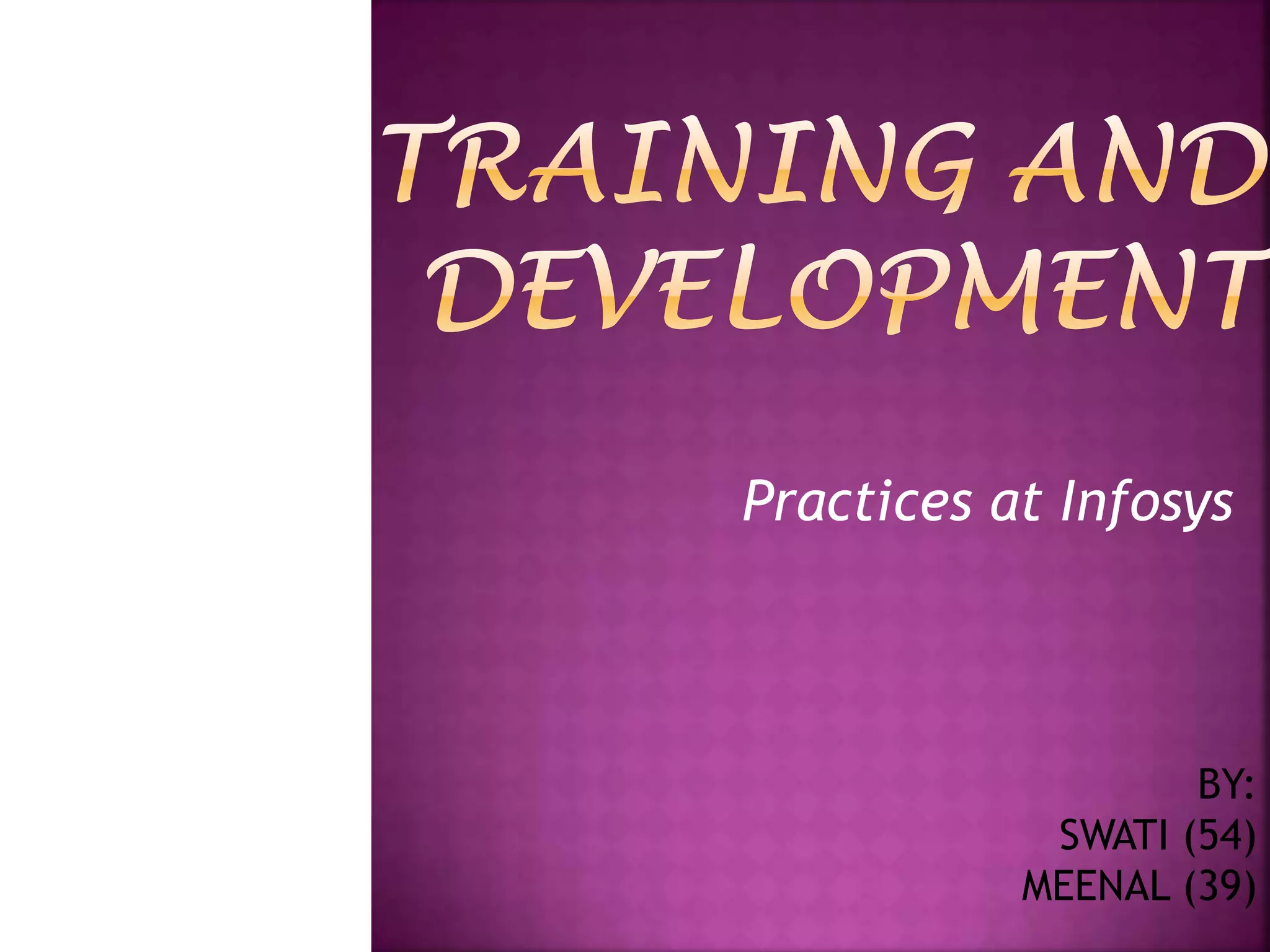 training and development at infosys | PPTX