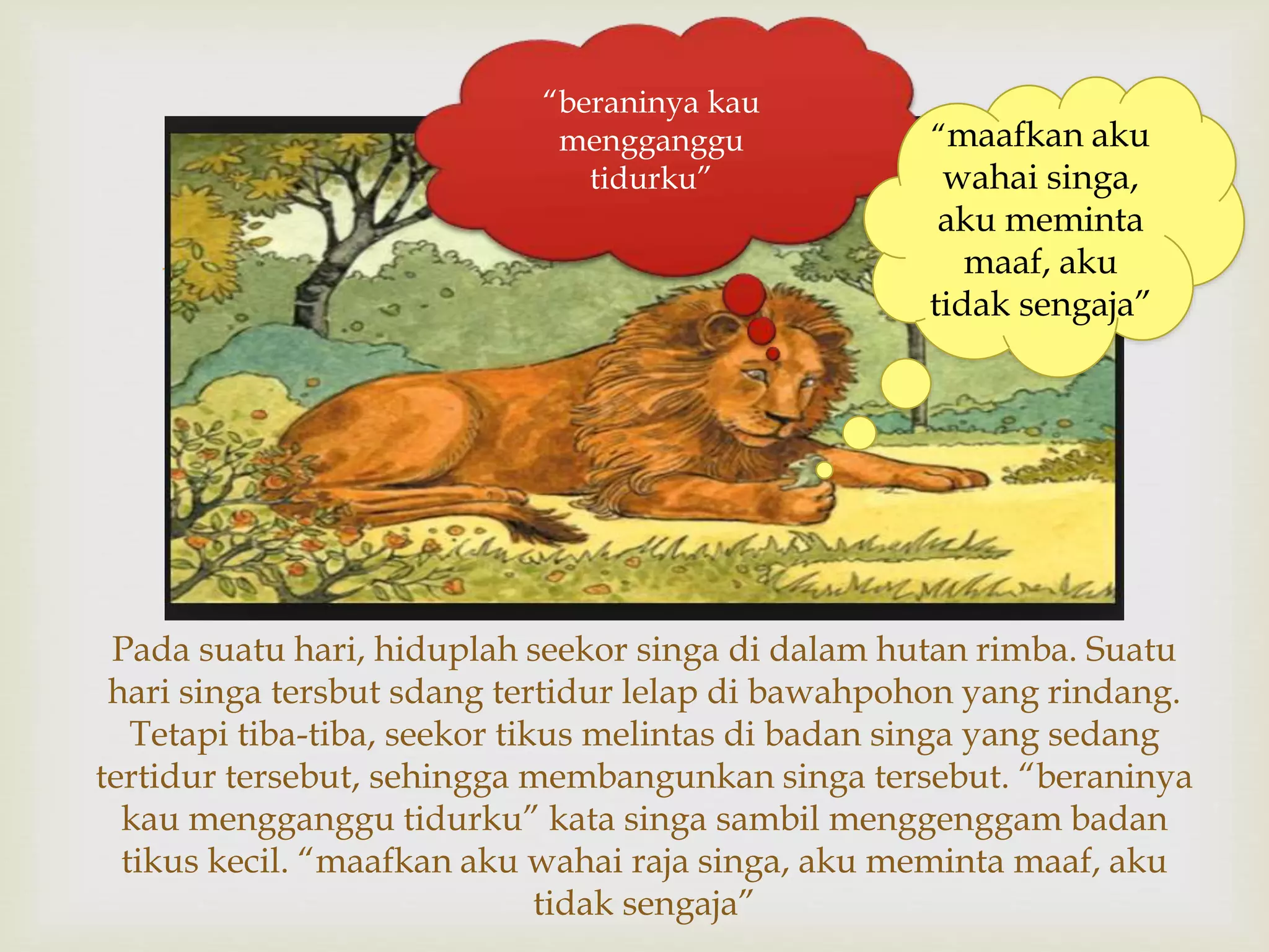 Cerita Singa dan tikus | PPTX