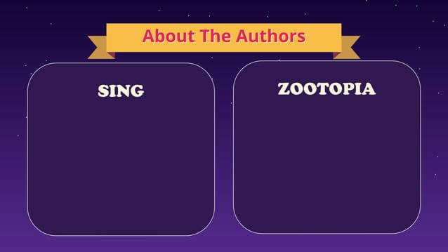 SING AND ZOOTOPIA. Visual arts presentation pptx | PPT