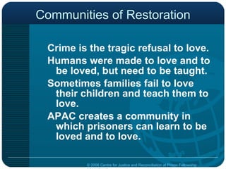 Restorative Justice in Prisons | PPT