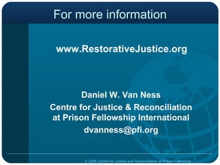 Restorative Justice in Prisons | PPT