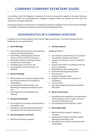 Singapore Company Secretary Guide | PDF