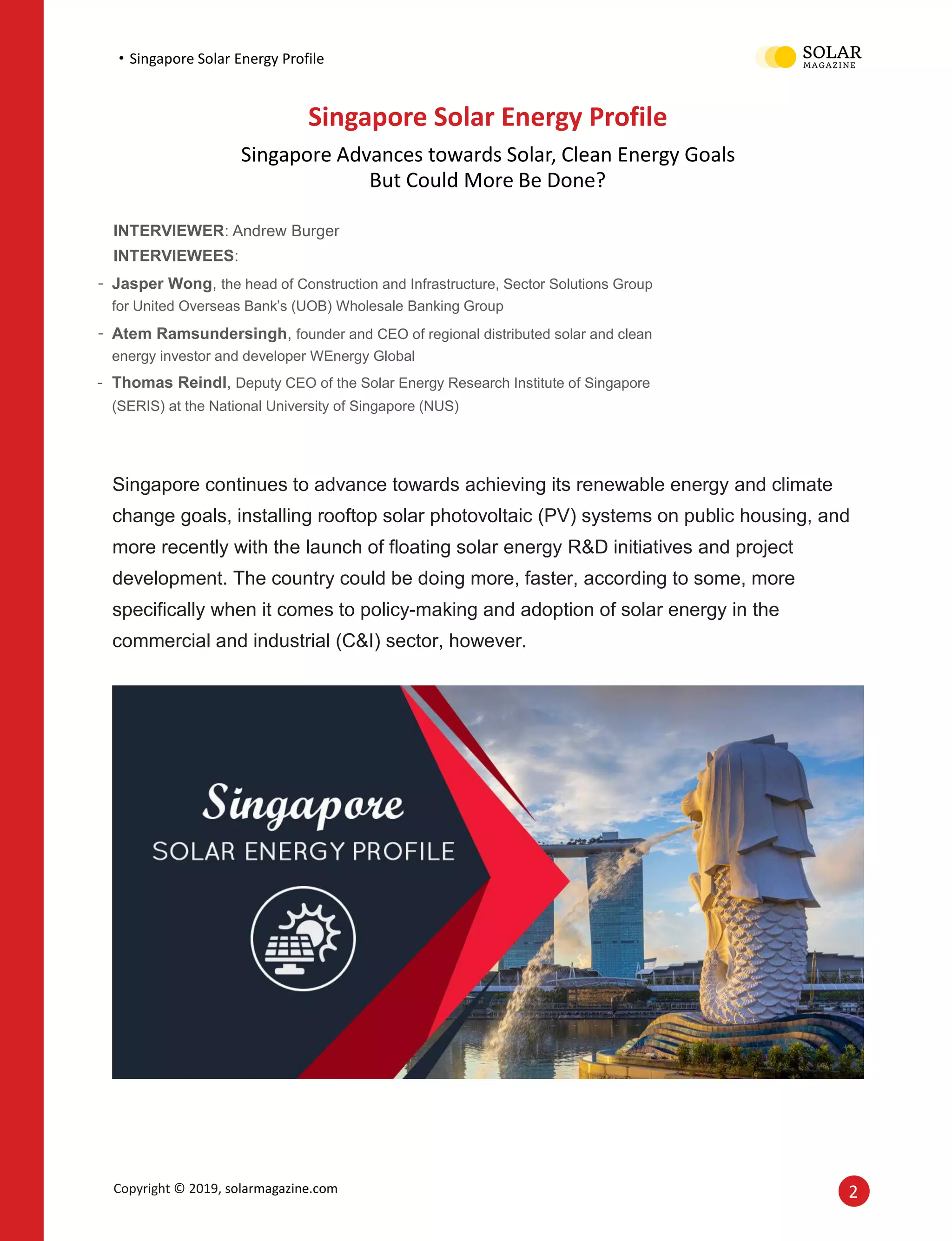 Singapore Solar Energy Profile: Singapore Advances towards Solar, Clean ...