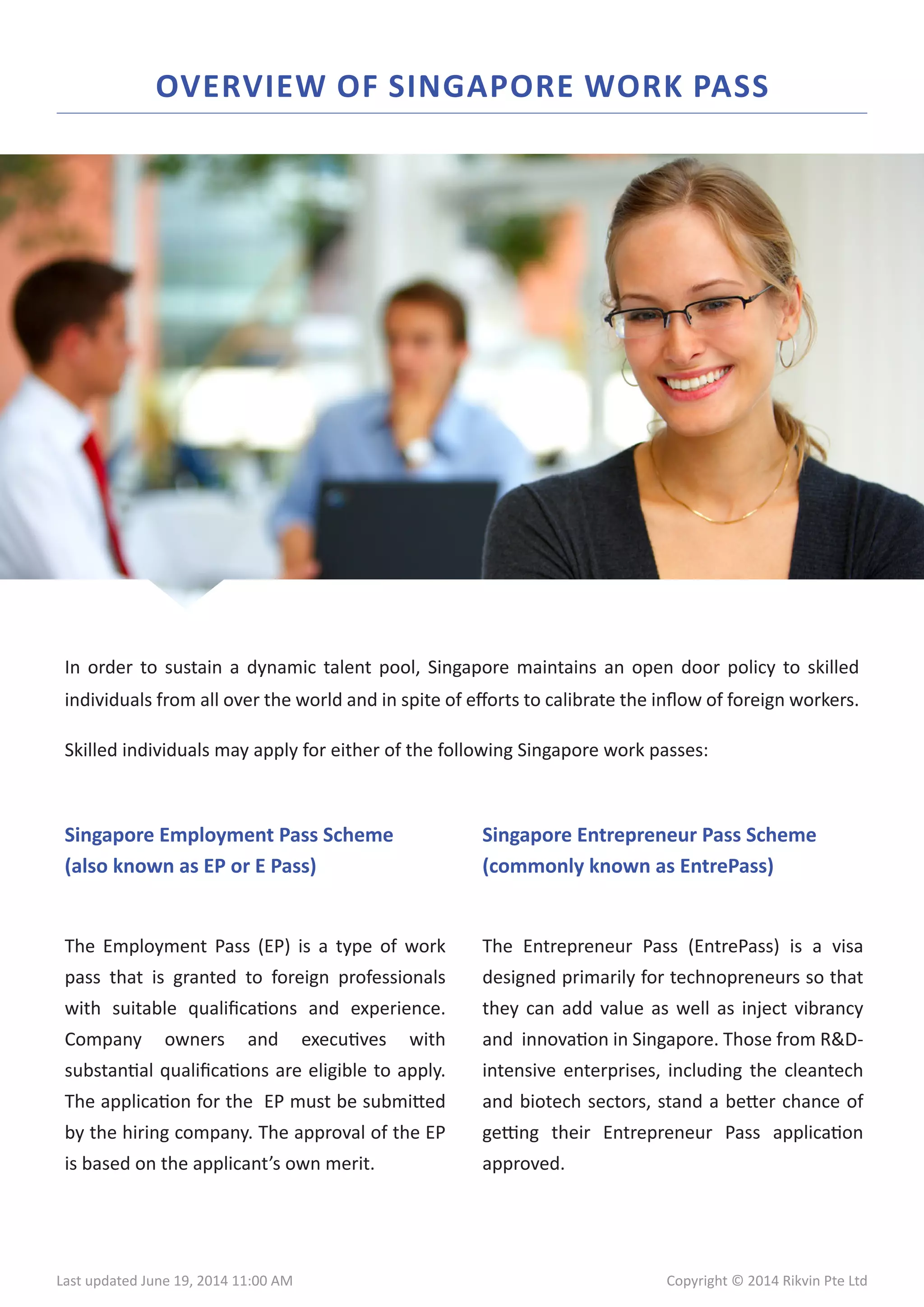 Singapore Work Pass Factsheet | PDF