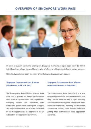 Singapore Work Pass Factsheet | PDF