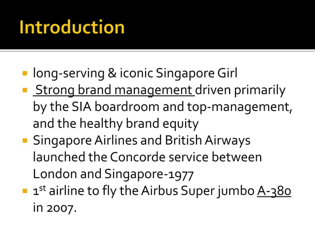 Singapore airlines – an excellent, iconic asian | PPTX | Air Travel | Travel Type