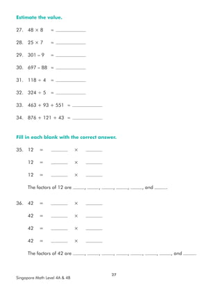 Singapore Math 4, student book primary mathematics | PDF