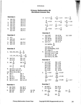 Singapore Math 4B Answer Key | PDF